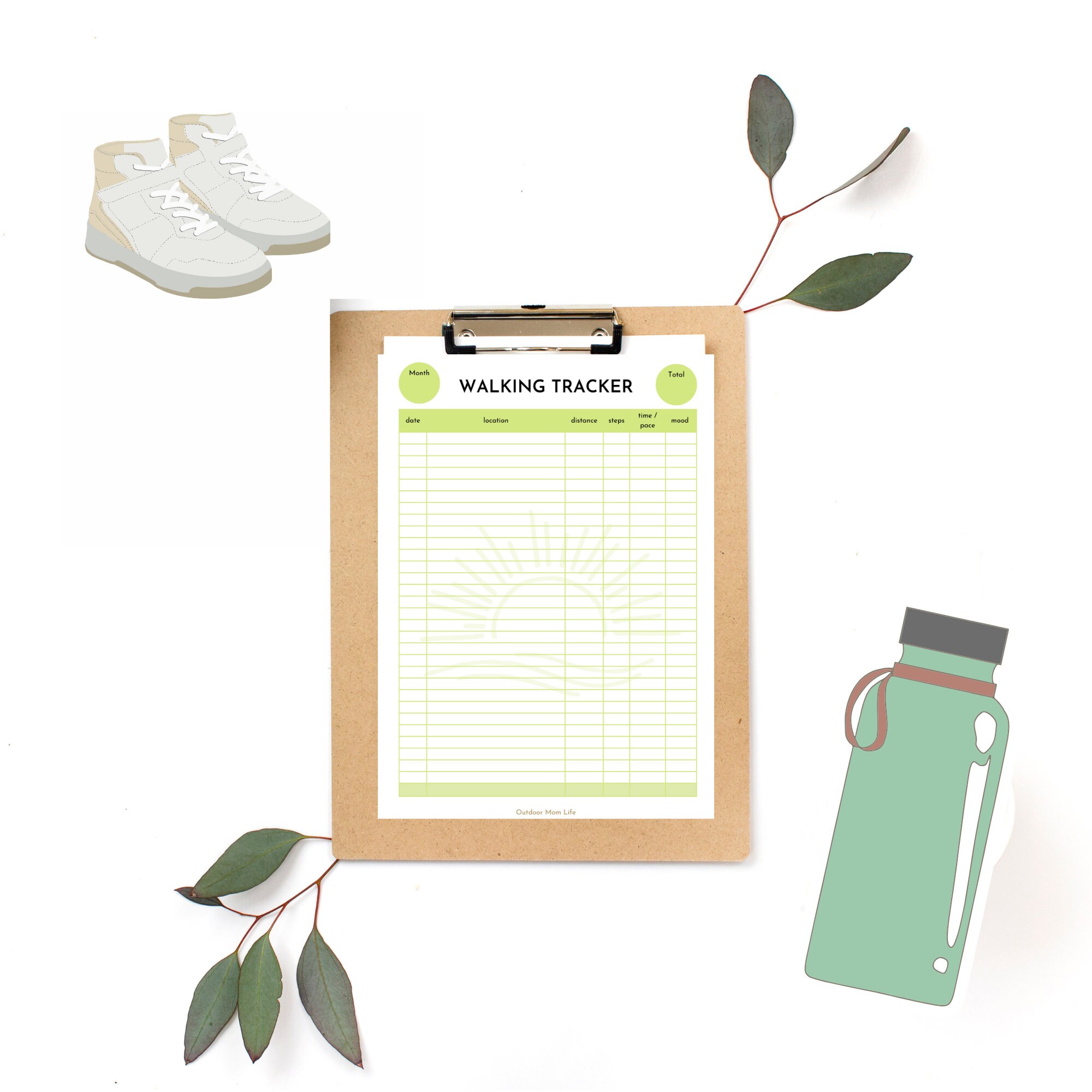WALKING TRACKER PRINTABLE | Monthly Log for Walking Activity | Track ...