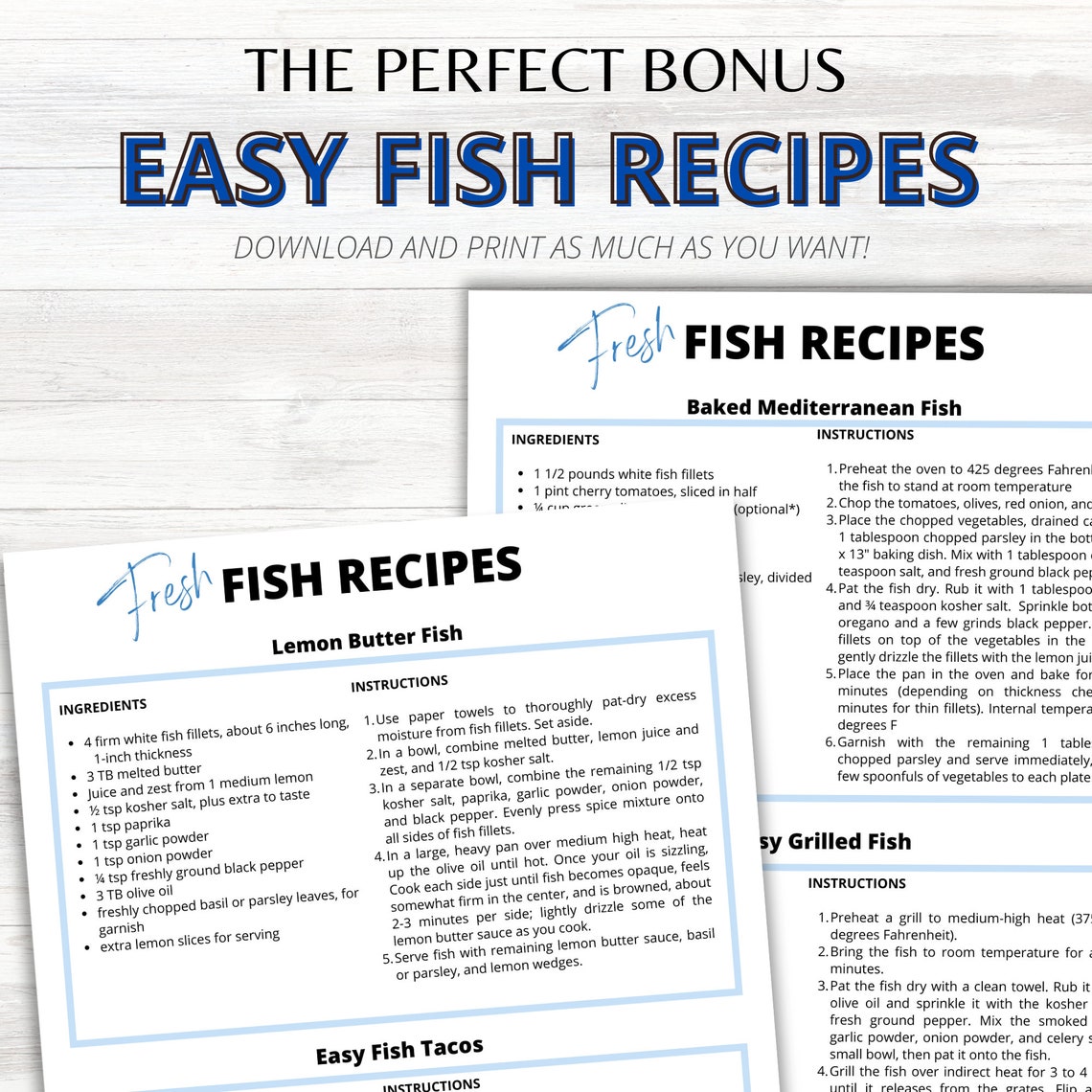 FISHING LOG & JOURNAL Printable | Fishing Log | Monthly Fishing Log ...