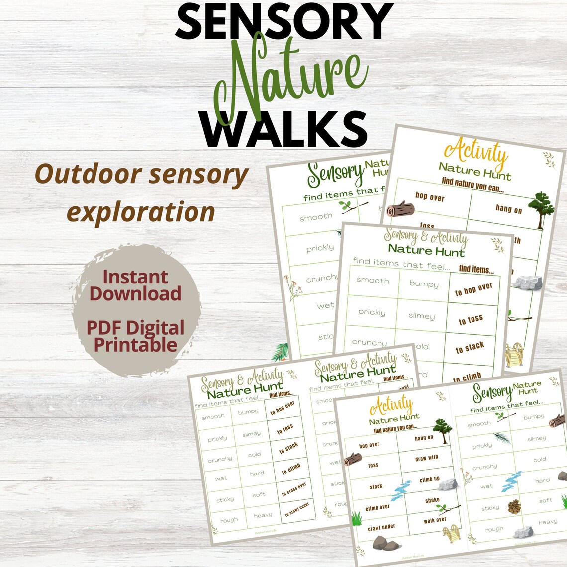 SENSORY NATURE WALKS | Sensory + Activity Printable | Sensory Nature ...