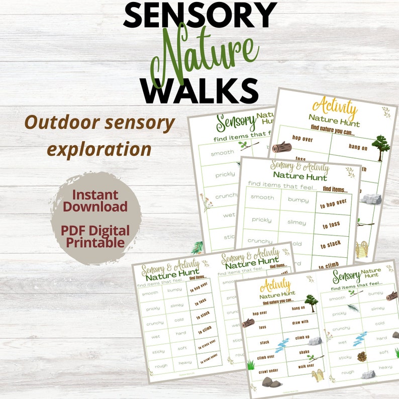 SENSORY NATURE WALKS | Sensory + Activity Printable | Sensory Nature ...