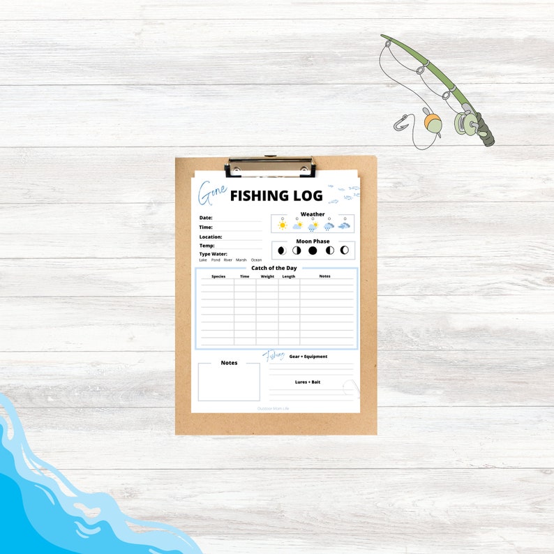 FISHING LOG & JOURNAL Printable | Fishing Log | Monthly Fishing Log ...
