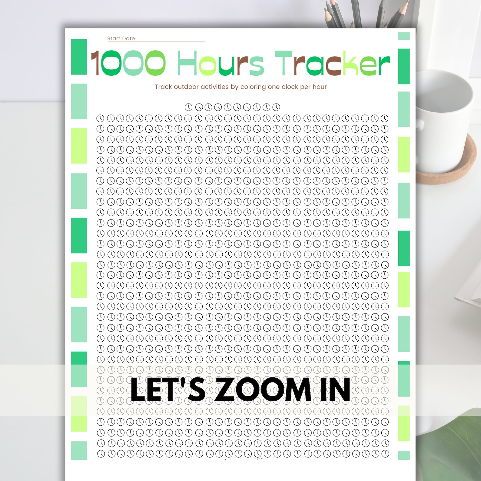 1000 HOURS TRACKER Outdoor Activity Log 1000 Hours Printable Track ...