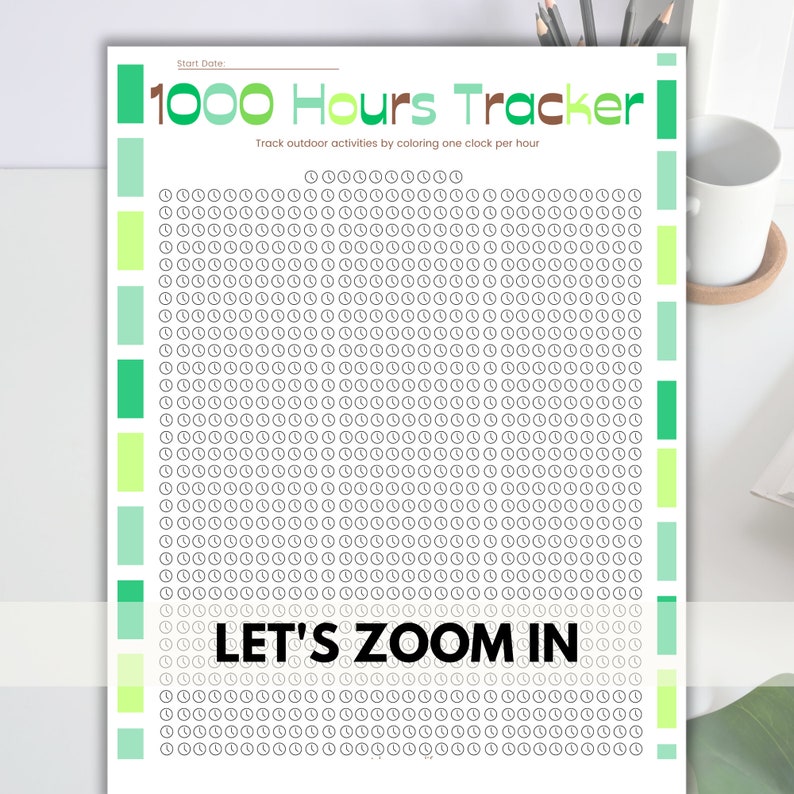 1000 HOURS TRACKER Outdoor Activity Log 1000 Hours Printable Track ...