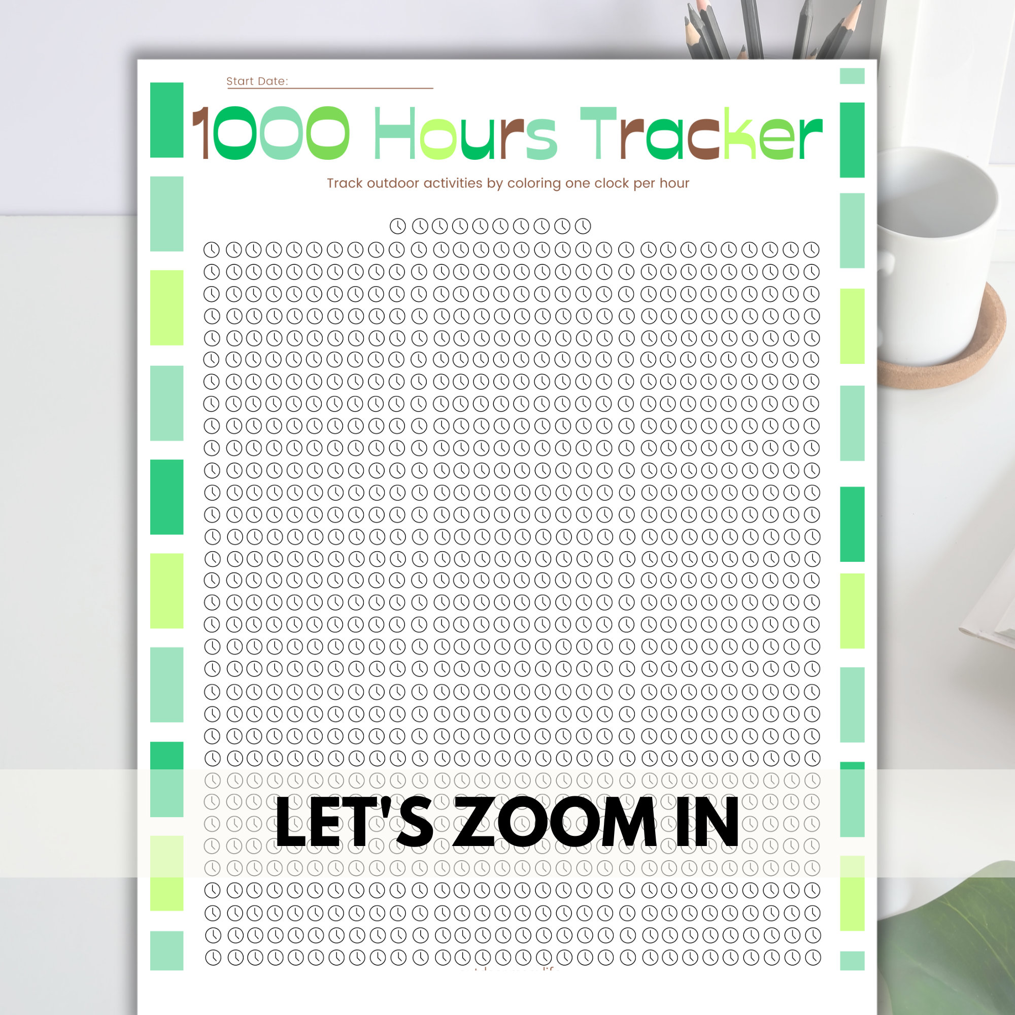 1000 HOURS TRACKER Outdoor Activity Log 1000 Hours Printable Track ...