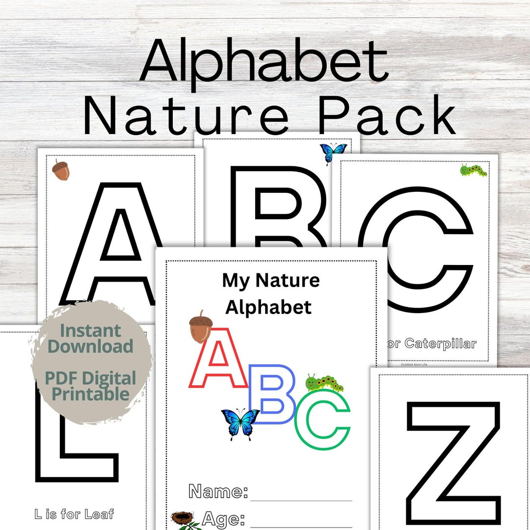 ALPHABET NATURE PACK | A-Z Printable Pages | Preschool Nature Printable ...