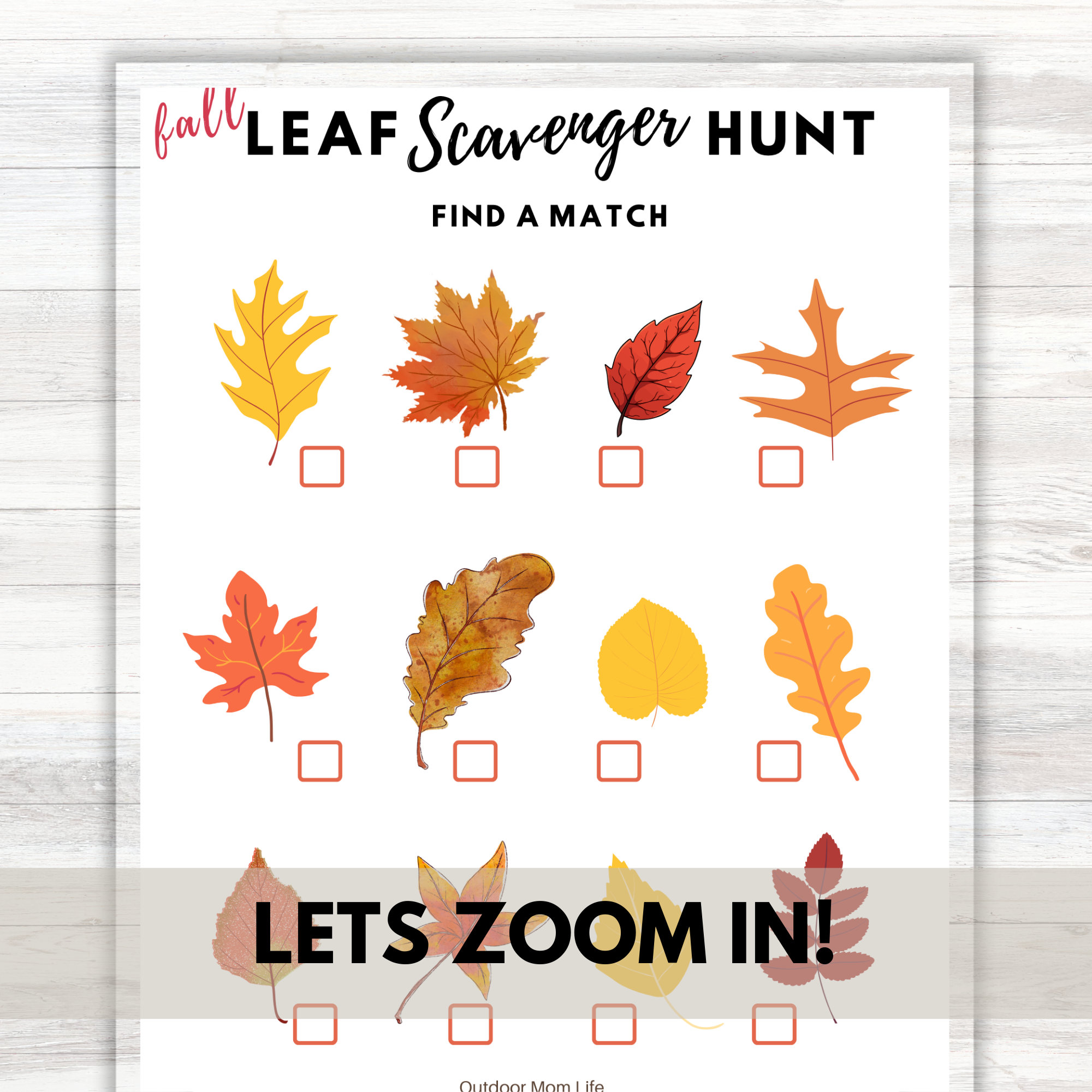 FALL LEAF SCAVENGER Hunt | Autumn Leaf Hunt Printable | Outside Nature ...