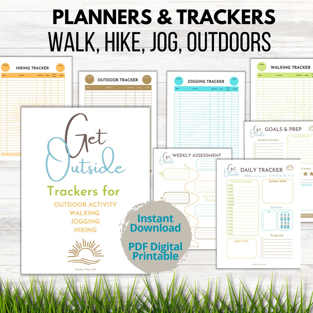 OUTDOOR PLANNERS and TRACKER Printables | Set Goals | Daily Planners ...