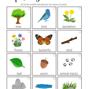 SPRING NATURE HUNT | Scavenger Hunt Printable | Kids Spring Activity ...