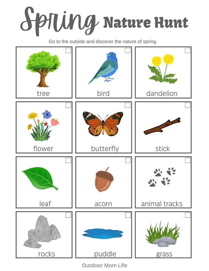 SPRING NATURE HUNT | Scavenger Hunt Printable | Kids Spring Activity ...