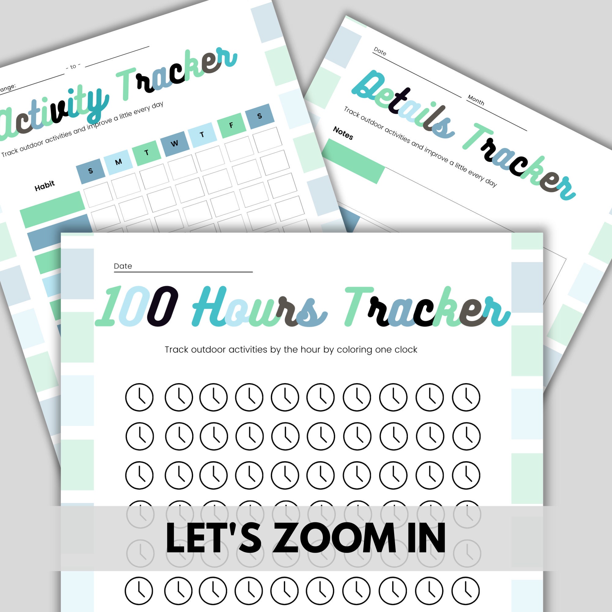 OUTDOOR ACTIVITY TRACKER Steps to Set Goals Daily Tracker Notes Pages ...