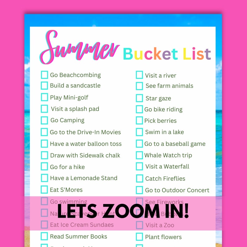 SUMMER BUCKET LIST Outdoor Summer Ideas Family Summer - Etsy