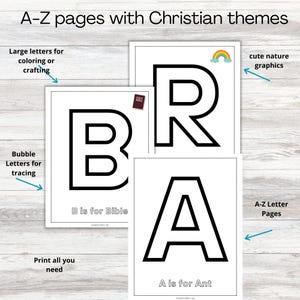 CHRISTIAN ALPHABET PRESCHOOL Pack | A-Z Printable Pages | Christian ...