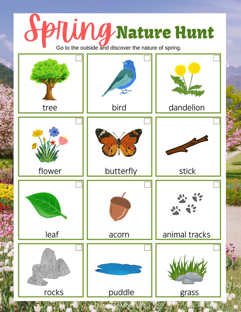 SPRING NATURE HUNT | Scavenger Hunt Printable | Kids Spring Activity ...