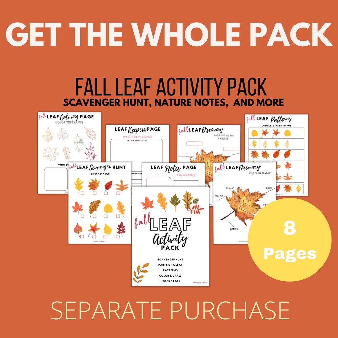 FALL LEAF SCAVENGER Hunt | Autumn Leaf Hunt Printable | Outside Nature ...