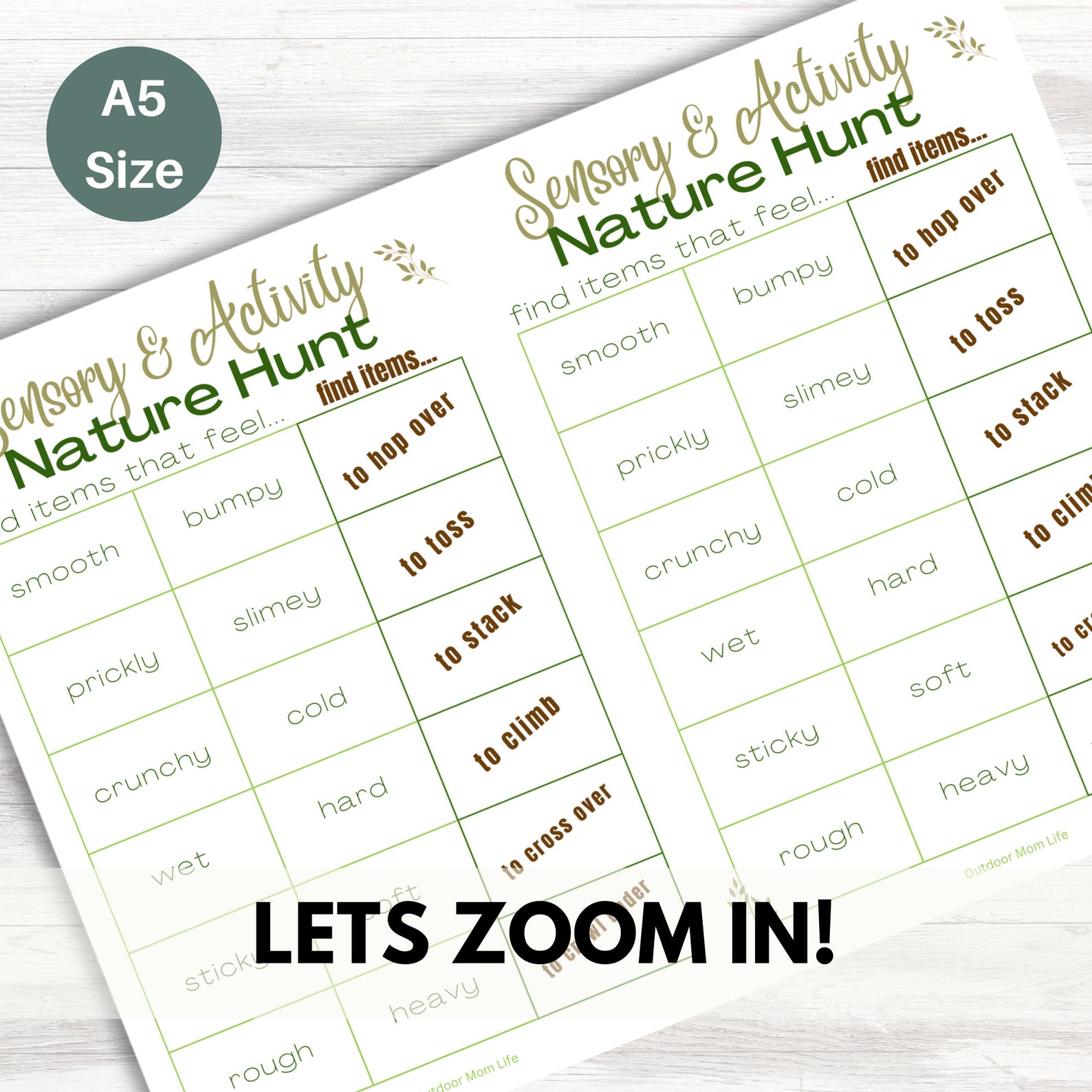 SENSORY NATURE WALKS | Sensory + Activity Printable | Sensory Nature ...