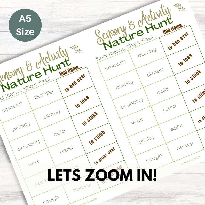 SENSORY NATURE WALKS | Sensory + Activity Printable | Sensory Nature ...