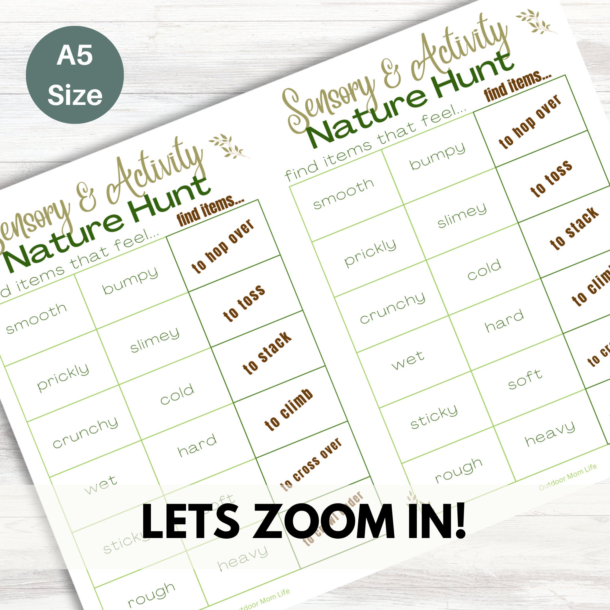 SENSORY NATURE WALKS | Sensory + Activity Printable | Sensory Nature ...