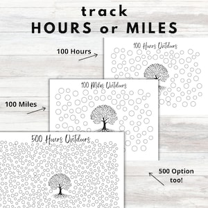 OUTDOOR TRACKER PRINTABLES | 100 Hours and 500 Hours | 100 Miles and ...