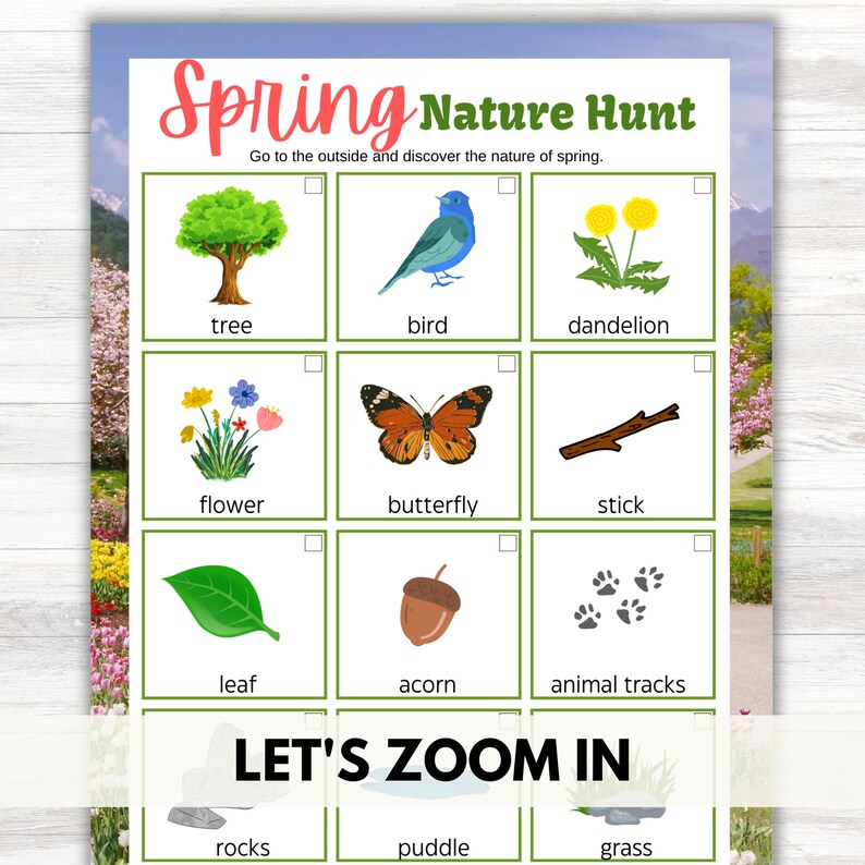 SPRING NATURE HUNT | Scavenger Hunt Printable | Kids Spring Activity ...