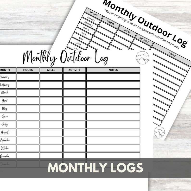 OUTDOOR TRACKER PRINTABLES | 100 Hours and 500 Hours | 100 Miles and ...