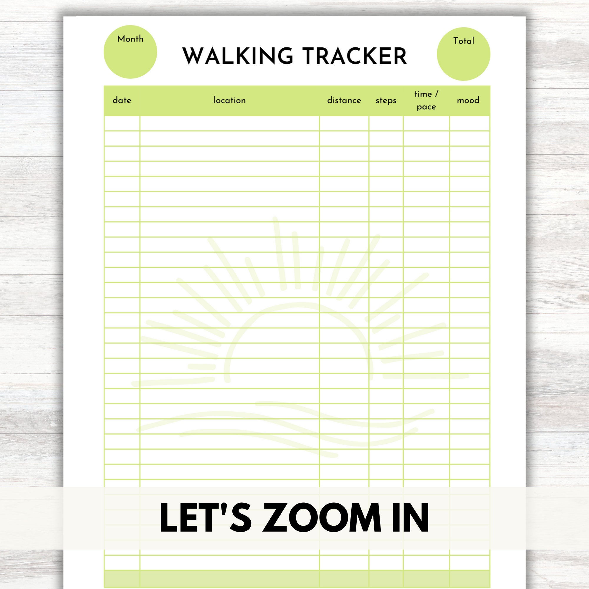 WALKING TRACKER PRINTABLE | Monthly Log for Walking Activity | Track ...