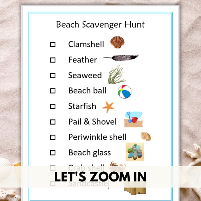 Beach Scavenger Hunt Beach Printable Ocean Nature Hunt - Etsy