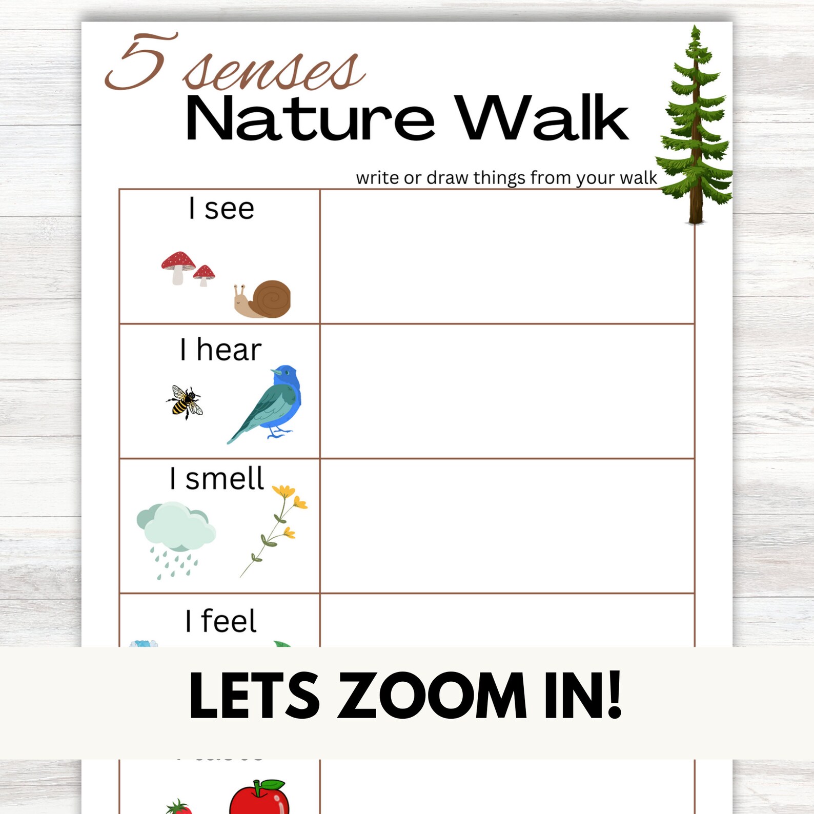 5 SENSES NATURE WALK | Scavenger Hunt Printable | Outside Sensory ...