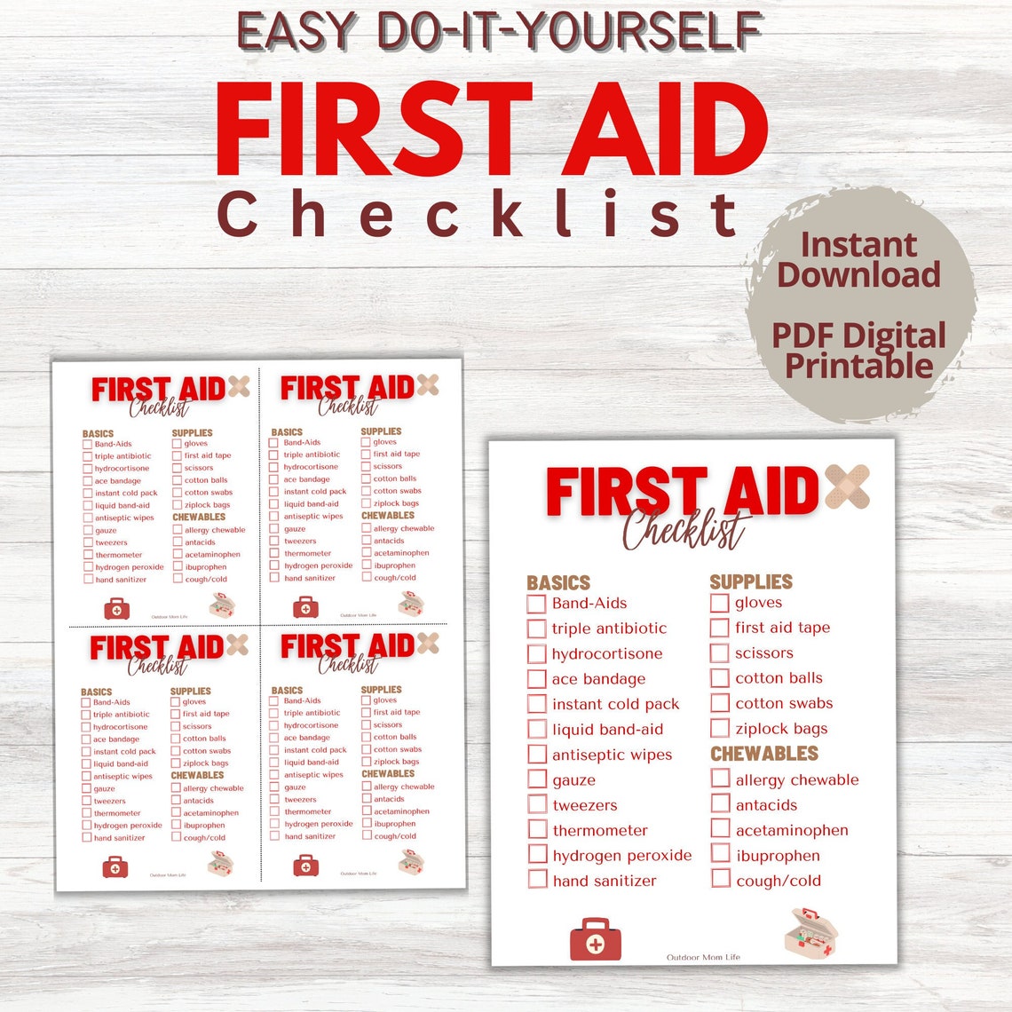 FIRST AID CHECKLIST | First Aid Kit | Outdoor First-aid Supply List ...