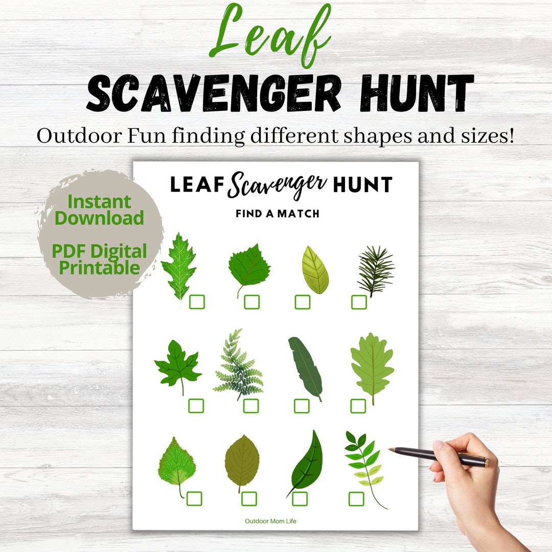 LEAF SCAVENGER HUNT | Scavenger Hunt Printable | Outside Nature ...