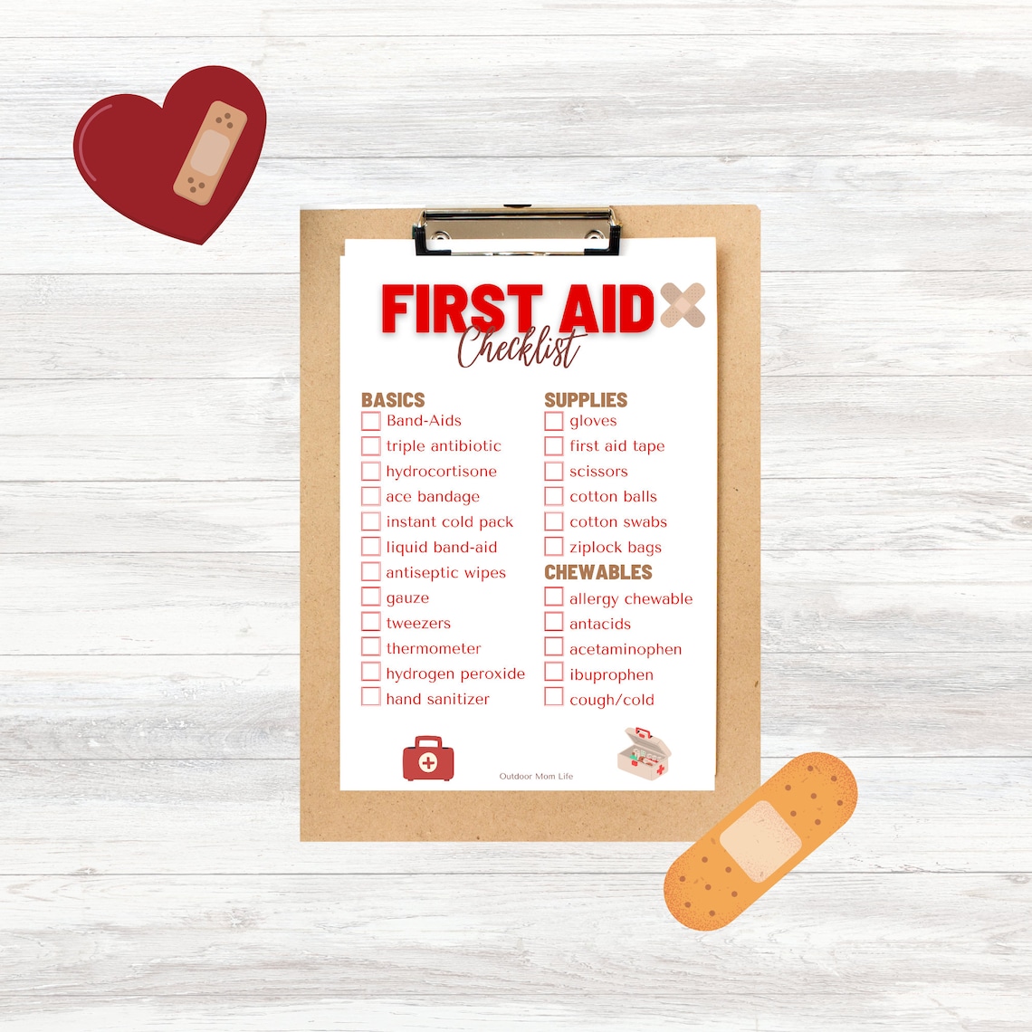 FIRST AID CHECKLIST | First Aid Kit | Outdoor First-aid Supply List ...