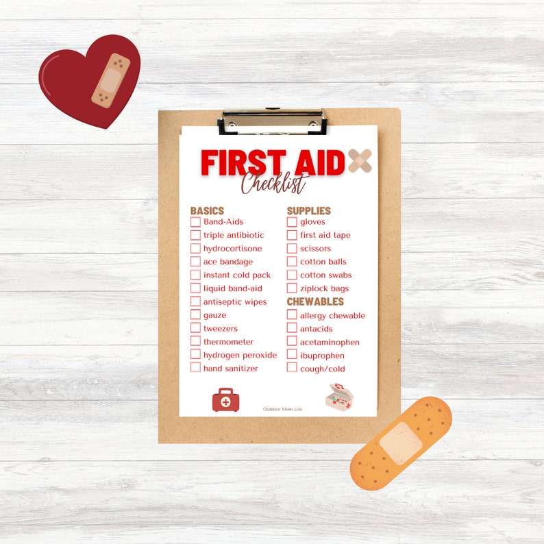 FIRST AID CHECKLIST | First Aid Kit | Outdoor First-aid Supply List ...