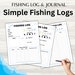 FISHING LOG & JOURNAL Printable | Fishing Log | Monthly Fishing Log ...