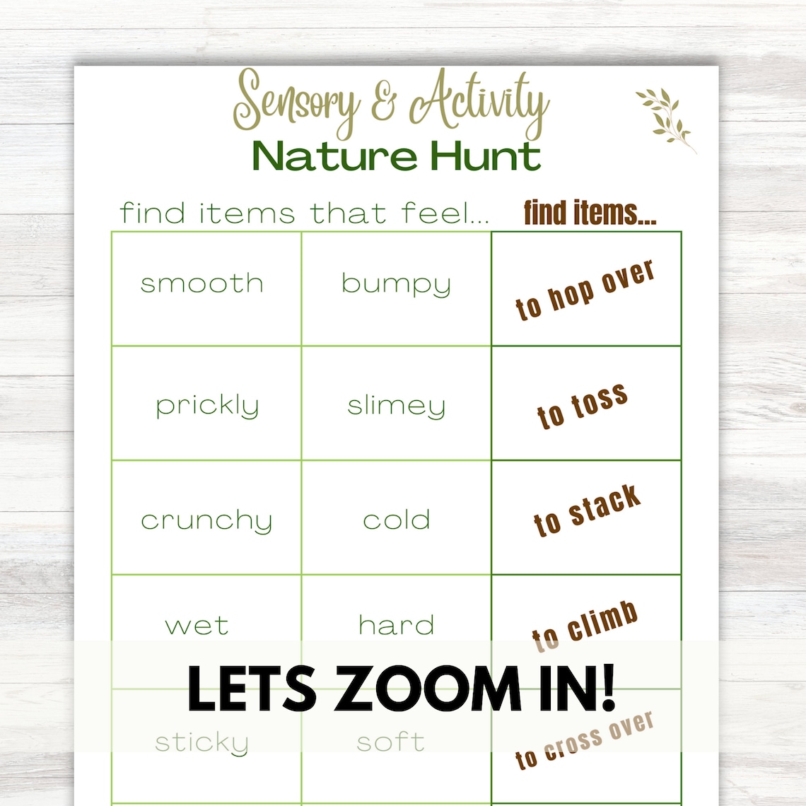 SENSORY NATURE WALKS | Sensory + Activity Printable | Sensory Nature ...