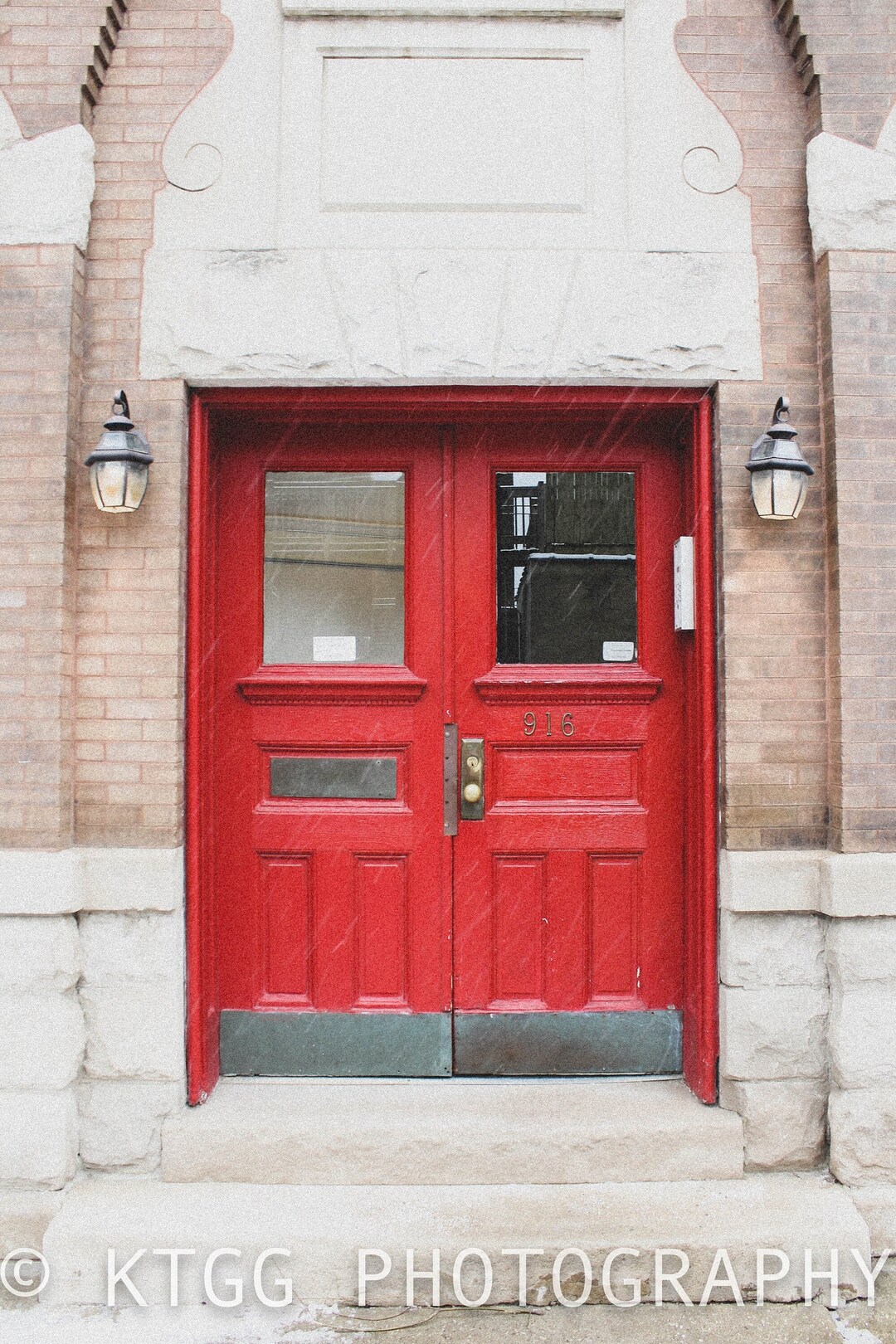 Chicago Red Door Print, Chicago Architecture, Chicago Winter Scenery - Etsy