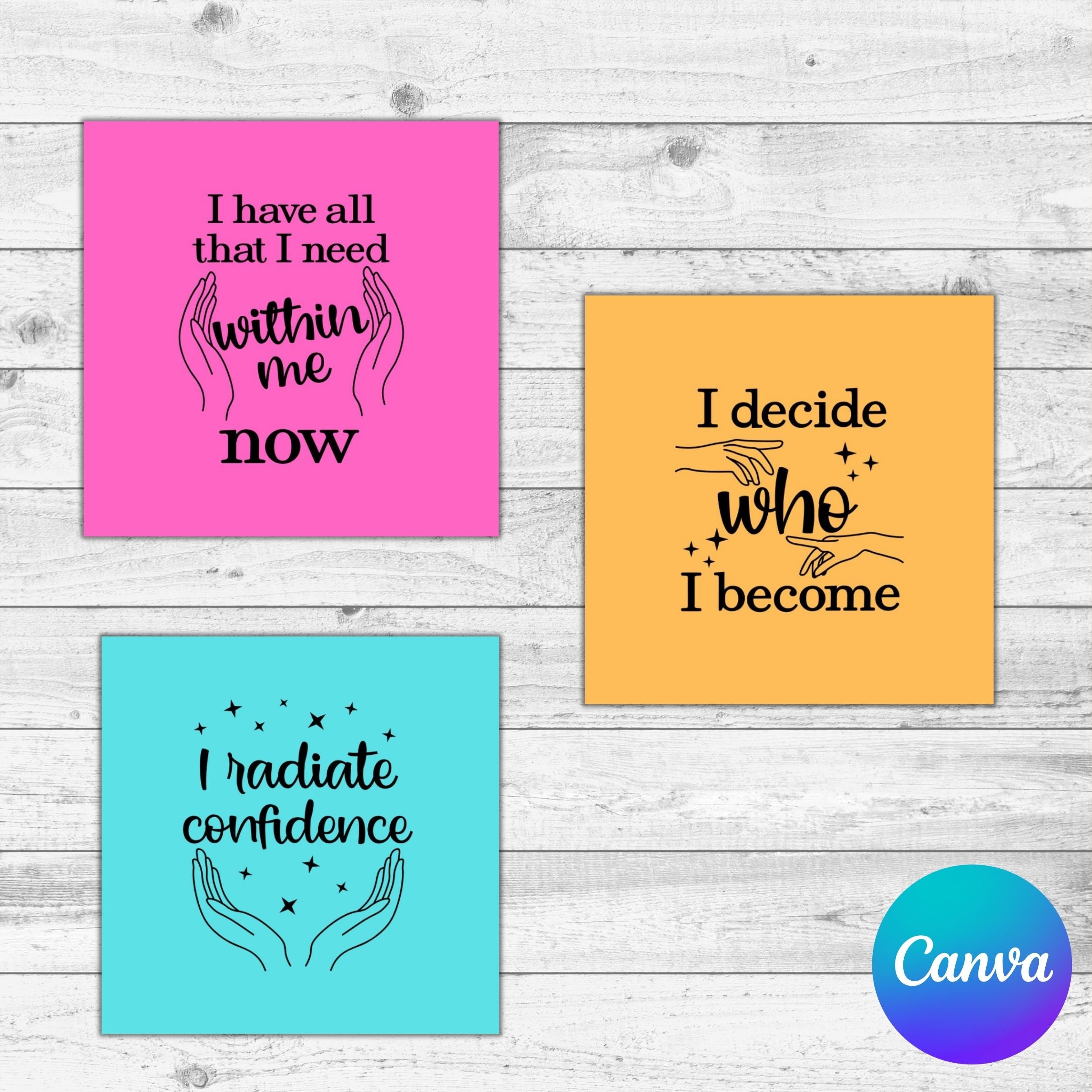 Set of 24 Positive Affirmation Cards - Digital Download for Instant ...