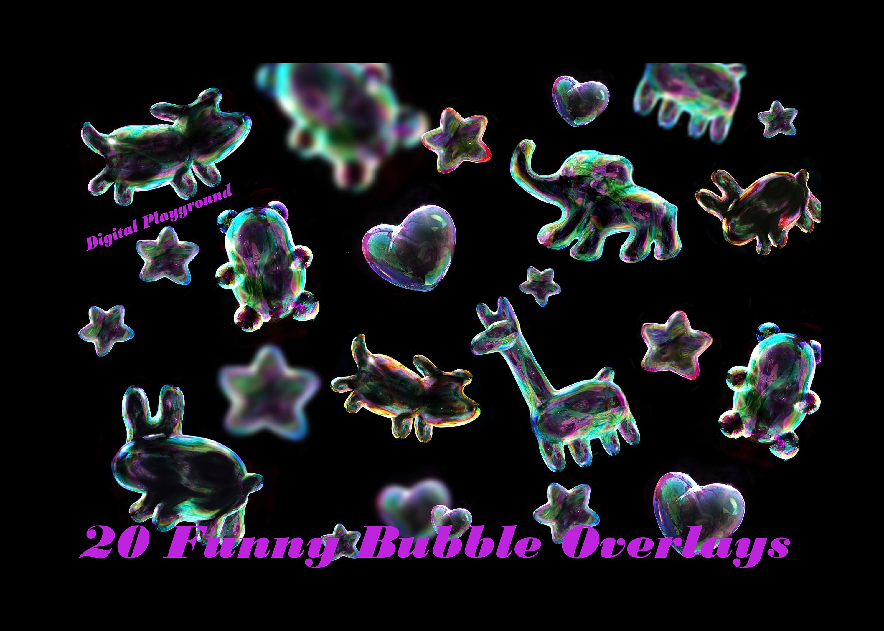 20 Funny Bubble Overlays, Digital Download, Photoshop Overlays - Etsy