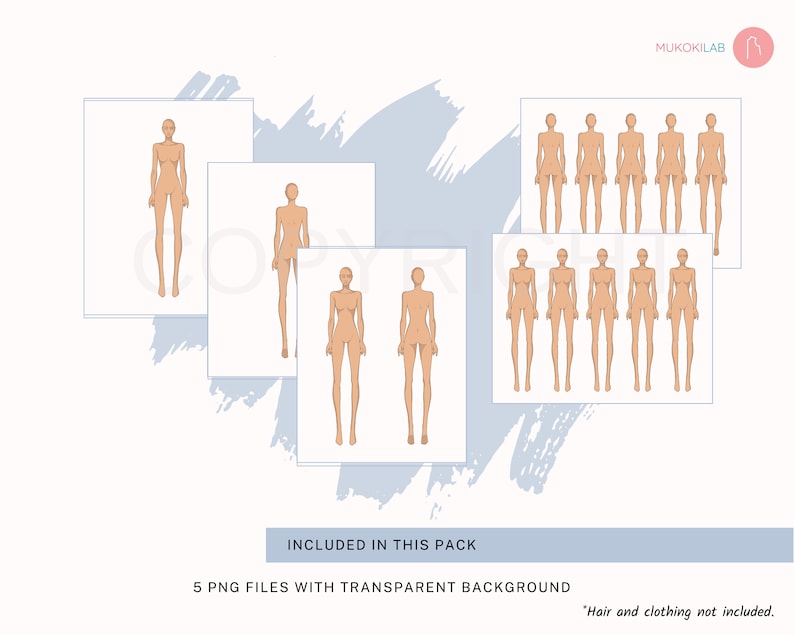 Fashion Female Figure Croquis Template Medium Skin Tone - Etsy UK