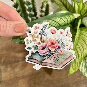 Watercolor Floral Book Sticker | Waterproof, Laptop Sticker, Water ...