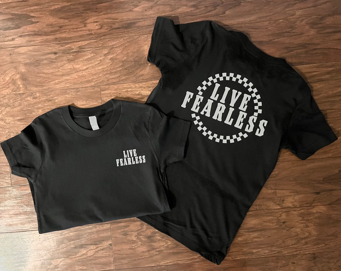 Live Fearless Checkerboard Boys Shirt Christian, Faith-based, Trendy ...