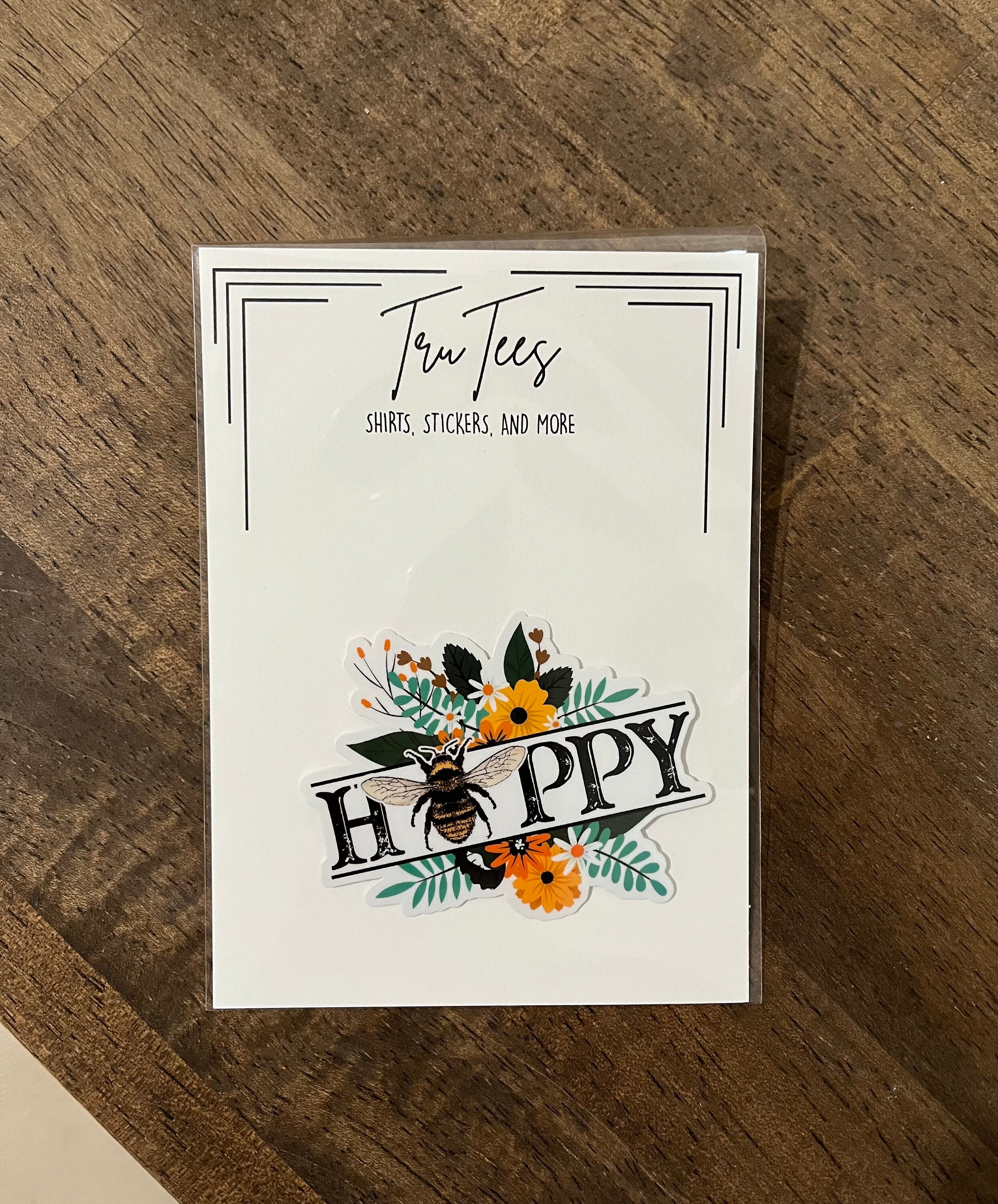 Bee Happy Sticker, Waterproof Sticker, Water Bottle Sticker, Laptop ...