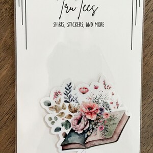 Watercolor Floral Book Sticker | Waterproof, Laptop Sticker, Water ...