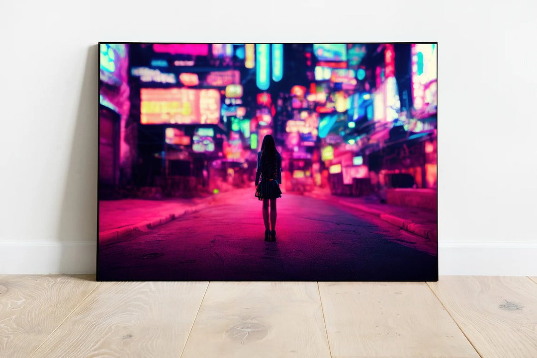 Tokyos Streets Neon Wall Poster - Etsy