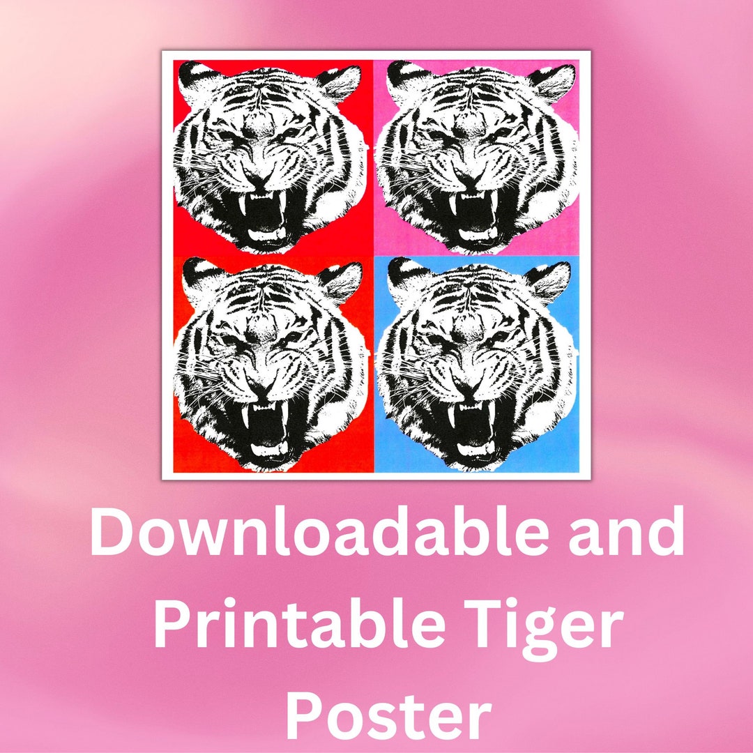 Downloadable and Printable Roaring Tiger Poster - Etsy