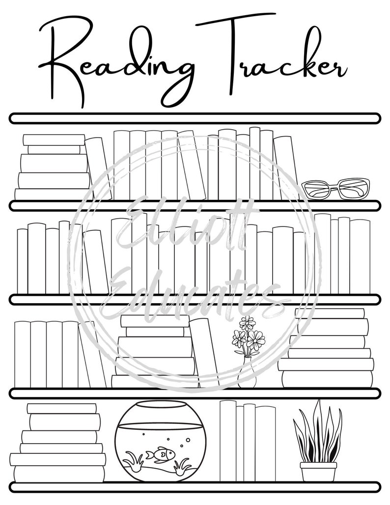 Reading Tracker, Book Tracker, Bookshelf Printable, Reading Printable ...
