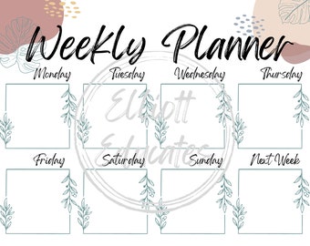 Weekly Planner Printable - Etsy