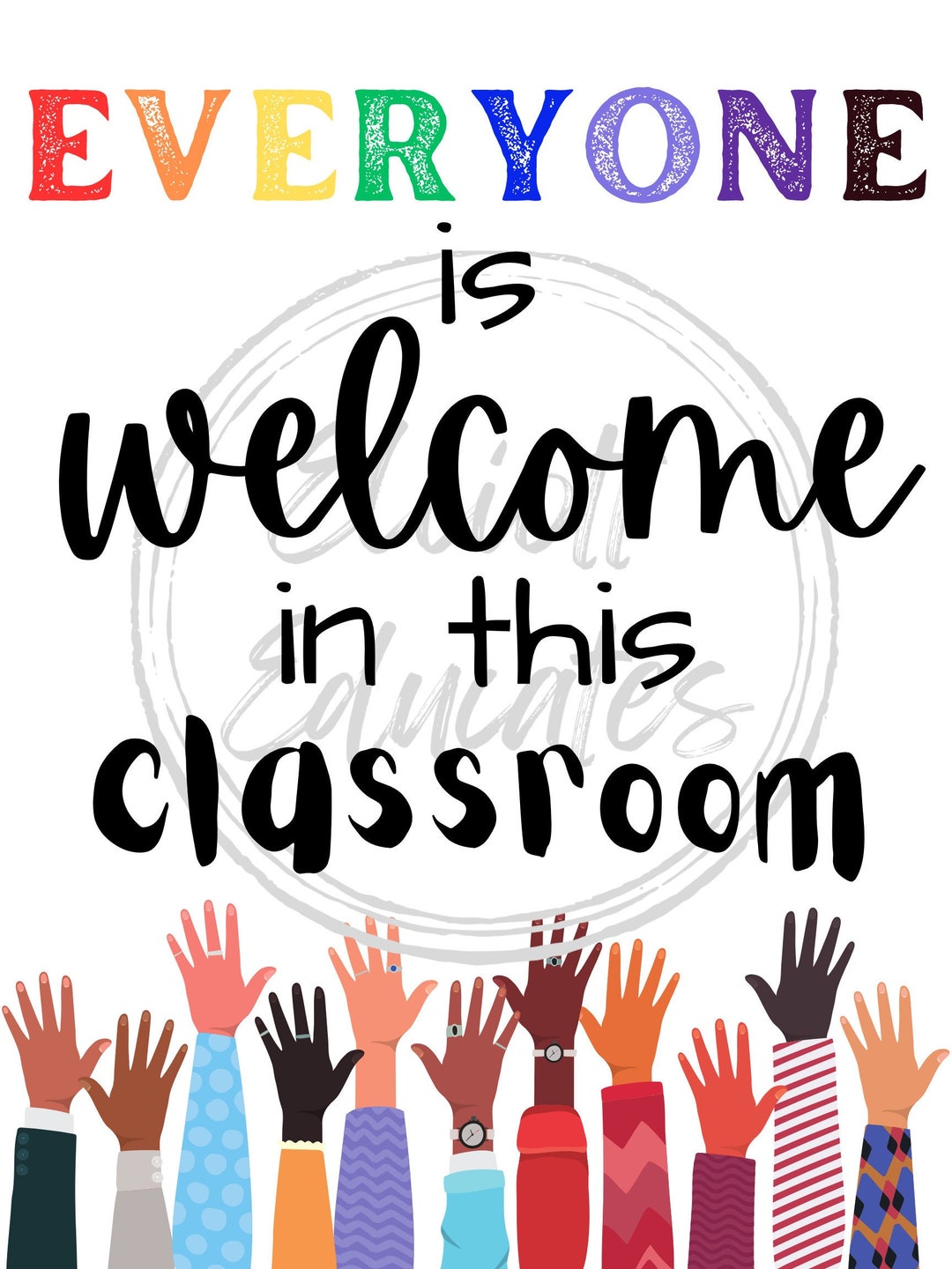 Everyone Welcome Poster, Classroom Poster, Inclusive Poster - Etsy
