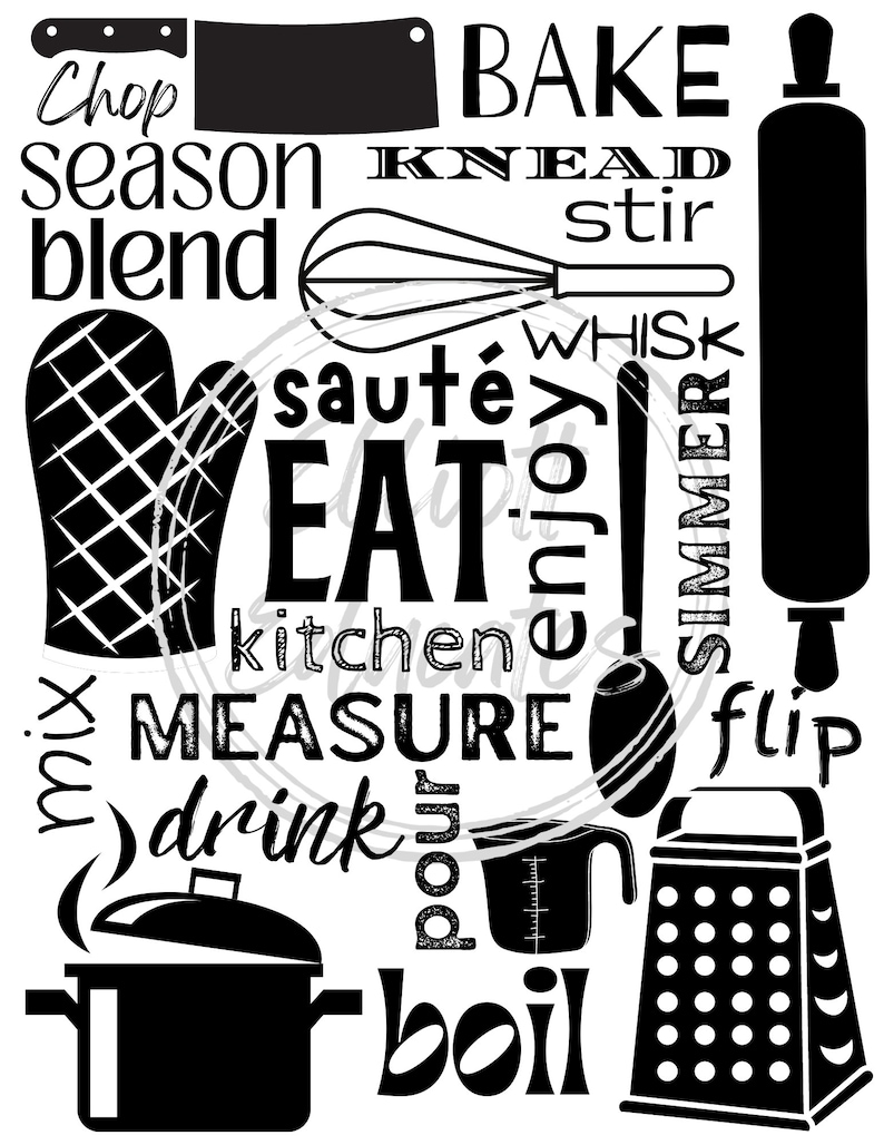 Kitchen Printable, Kitchen Sign, Kitchen Wall Hanging, Kitchen Poster ...