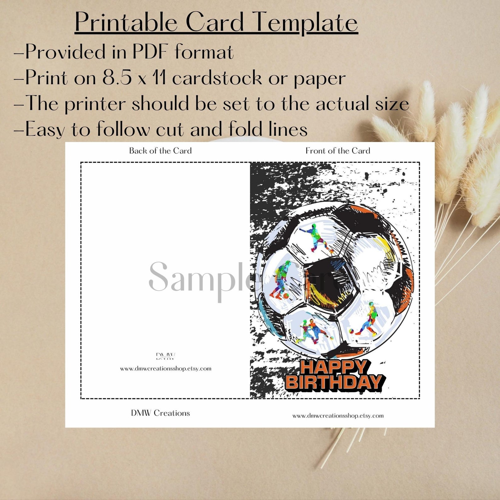 Soccer Birthday Card, Birthday Card, Sports Birthday Card, Sports Theme ...