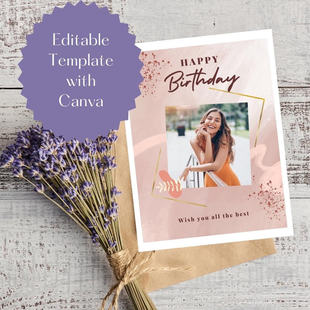 Editable Birthday Card, Photo Birthday Card, Teen Birthday Card, Adult ...