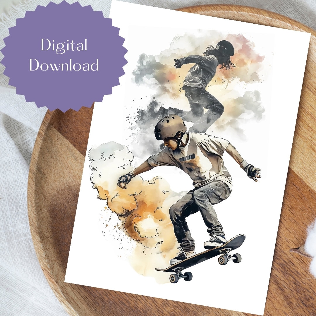 Skateboard Card, Birthday Card, Skateboards, Sports Card, Friendship ...